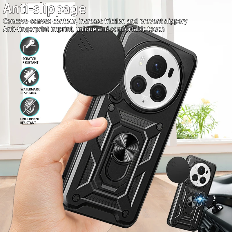 For Honor Magic6 Pro Case Slide Lens Protect Shockproof Armor Phone ...