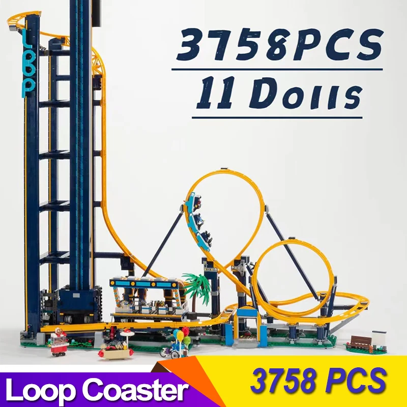 In stock Loop Roller Coaster Amusement Park 3756pcs Building Block ...