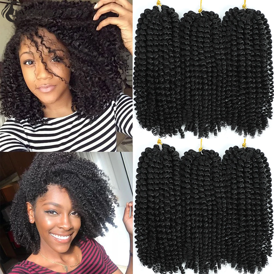 8 12 Inch Short Afro Kinky Curly Braiding Hair Ombre Marlybob Crochet ...