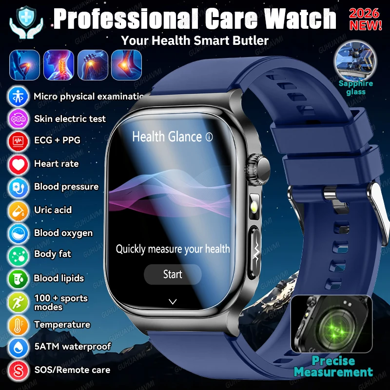 New ECG+PPG Accurate Health Smartwatch Skin electric test Uric Acid ...