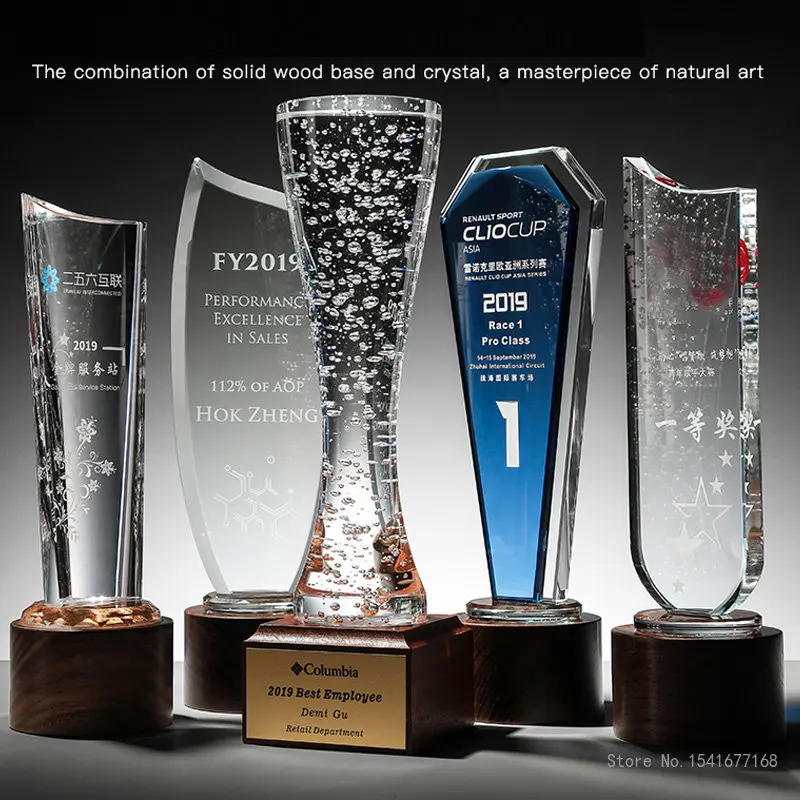 Customized-Crystal-Trophy-Customized-Bubble-Excellent-Company-Award ...