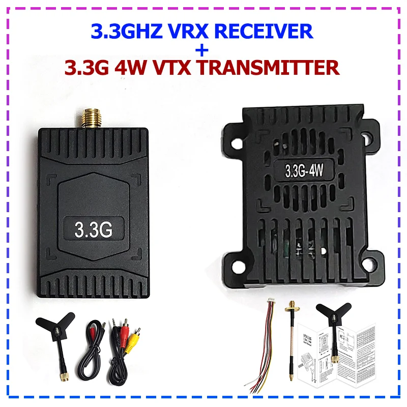 3-3G-4W-FPV-VTX-8CH-4000mw-FPV-Video-Transmitter-Kit-3-3G-VRX-Receiver ...