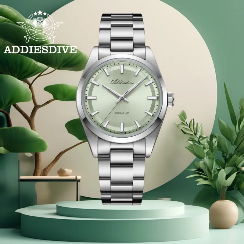 ADDIESDIVE Hot AD2066 Men Watch 36mm VH31 Bubble Mirror Glass 316L ...