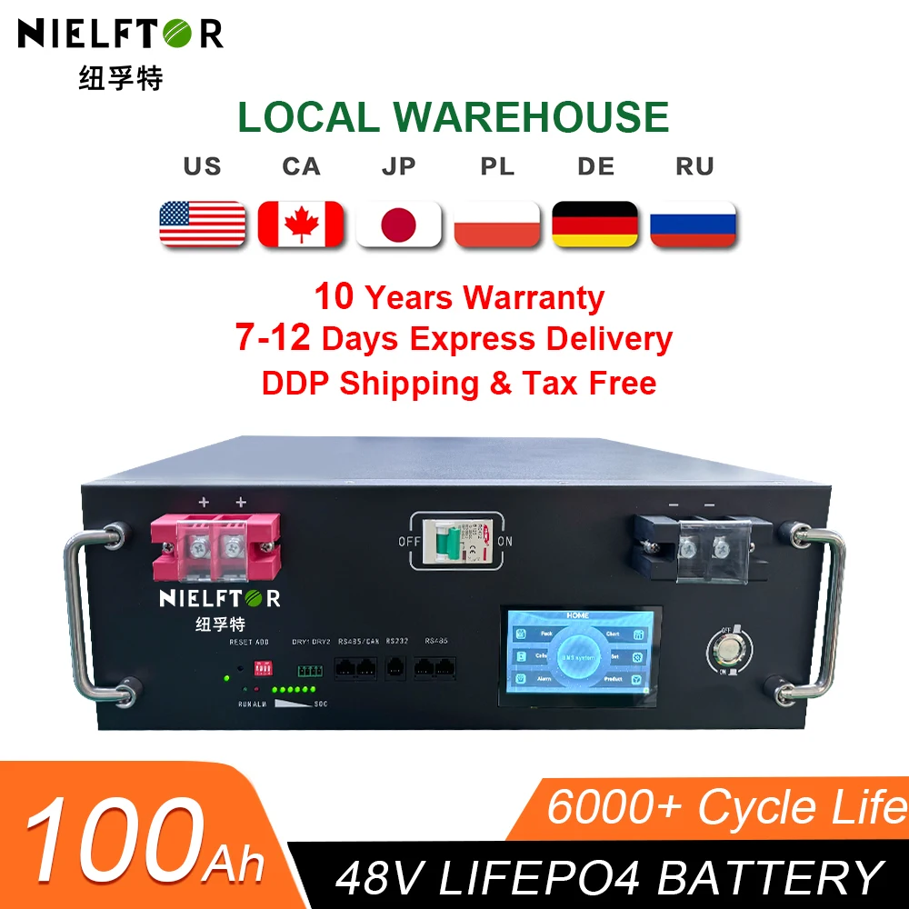 New 48V 100Ah 200AH 300Ah LiFePo4 Battery Pack 51.2V 5kw Lithium Iron ...