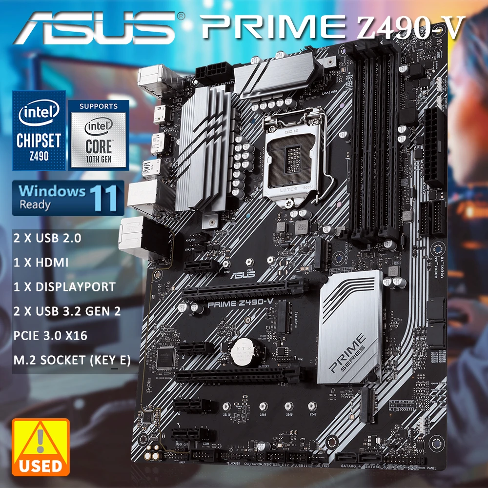 Asus prime Z490 V intel z490 lga 1200 atx placa mãe sata 6 gbps hdmi ...