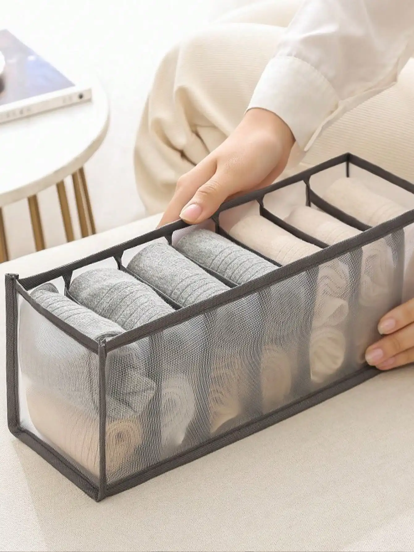 1pc-7-Compartment-Foldable-Large-Capacity-Underwear-Socks-Ties-Storage ...