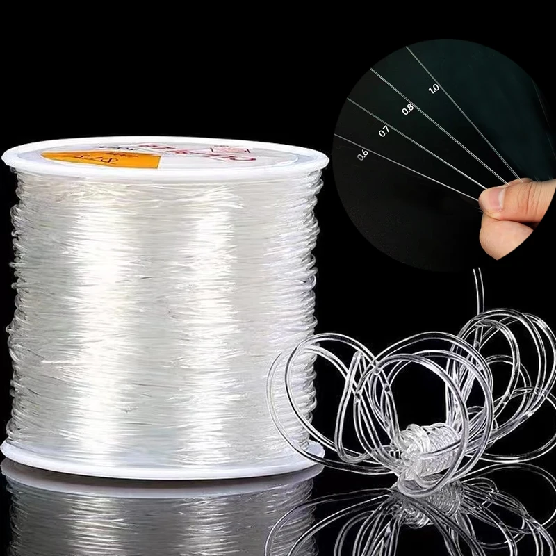 100m 0.5-1mm Fishing Line For Beads Wire Elastic Crystal Bracelet ...