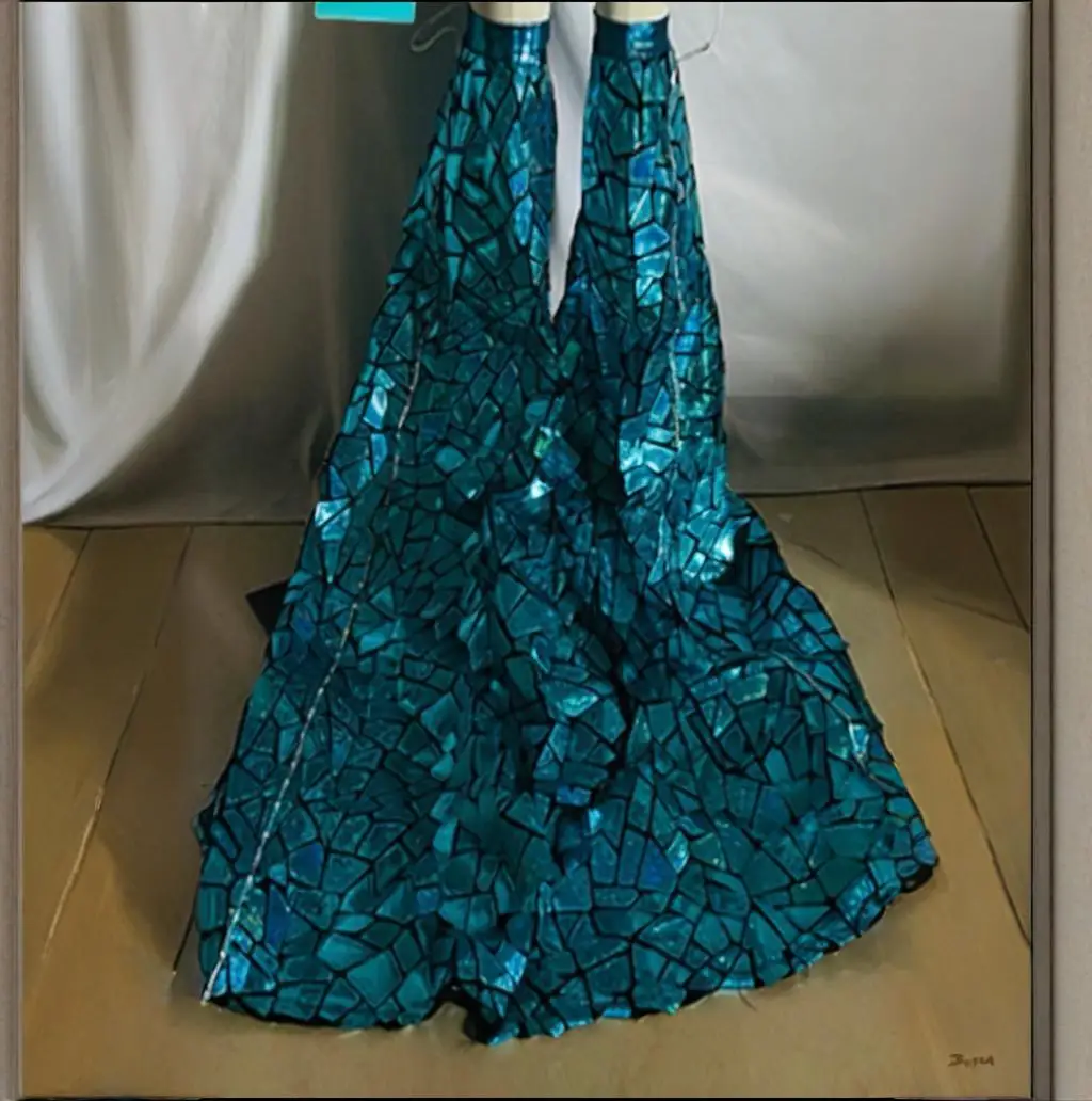 Women's Stilt Walker Pants Similar Mirror Blue Mirror Laser Leg Cover ...