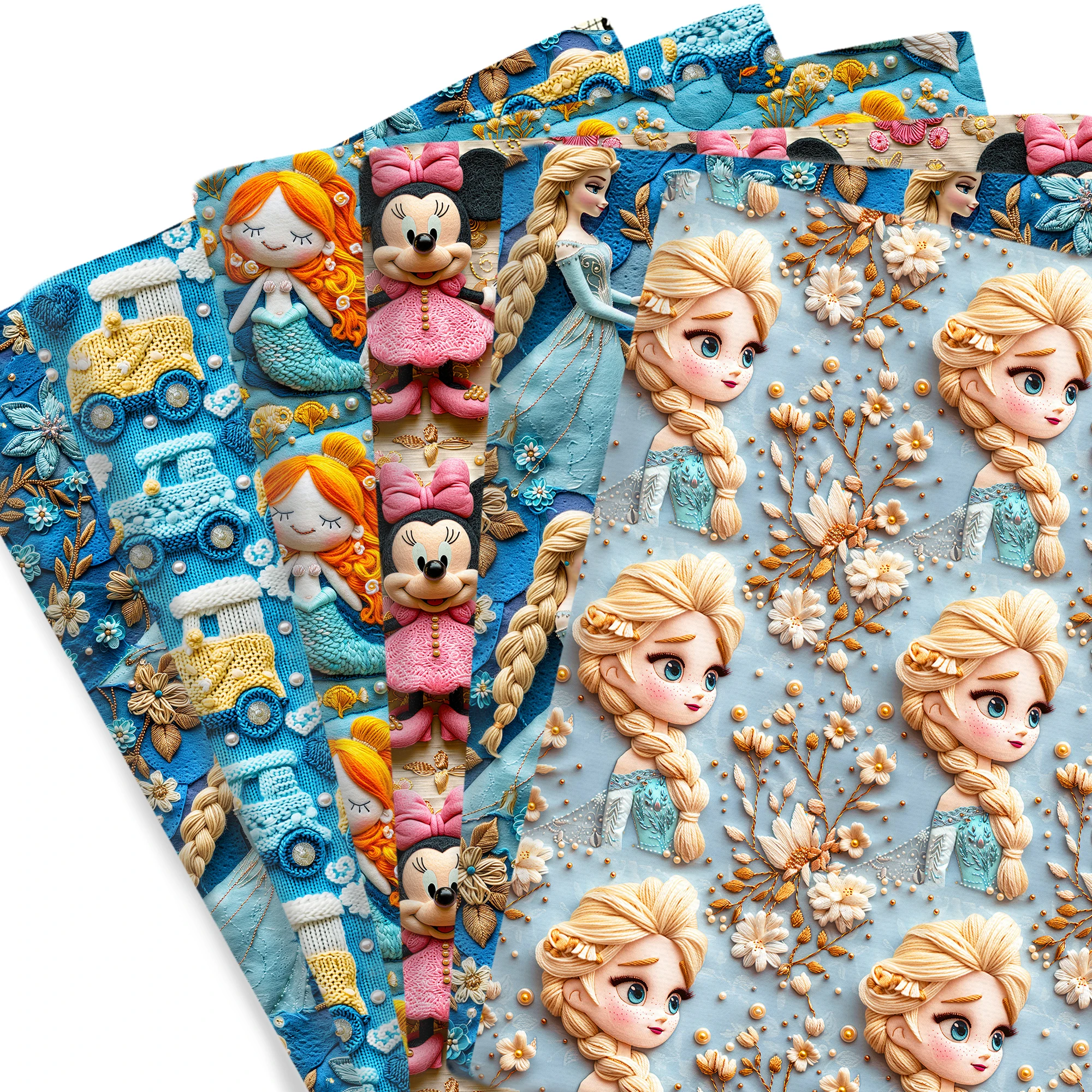 Imitation-Embroidery-like-3d-Cartoon-Princess-By-The-Meter-Lace-Pattern ...