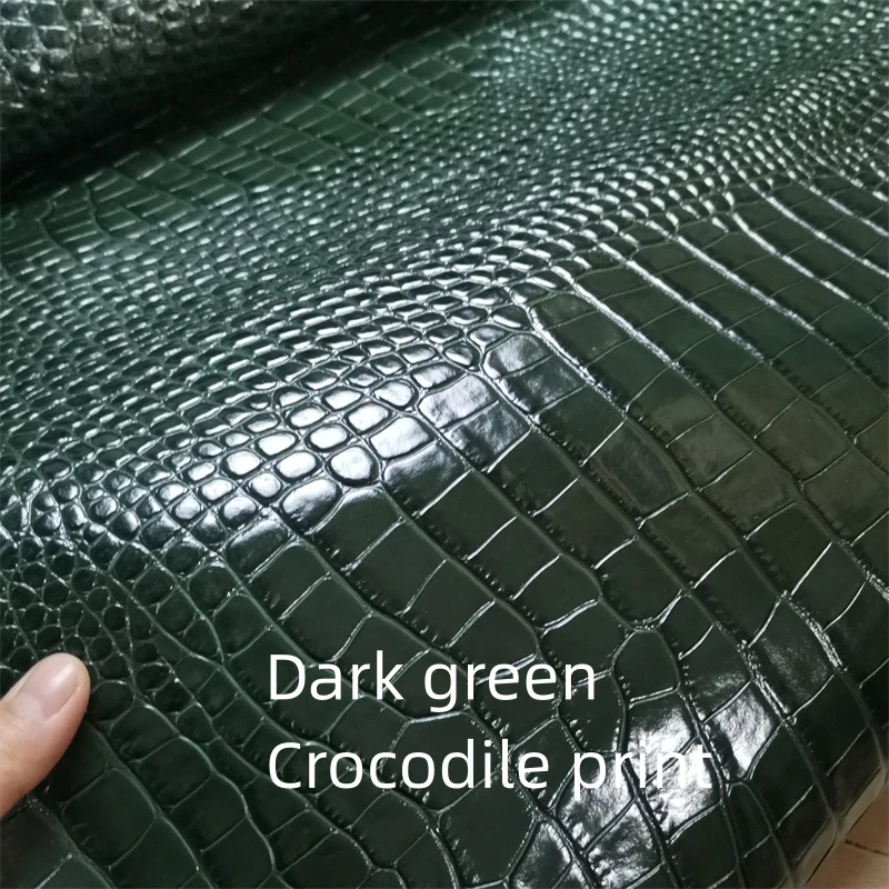 0-9mm-Thick-Crocodile-Leather-Fabric-Dark-Green-Head-Layer-Of-Cowhide ...