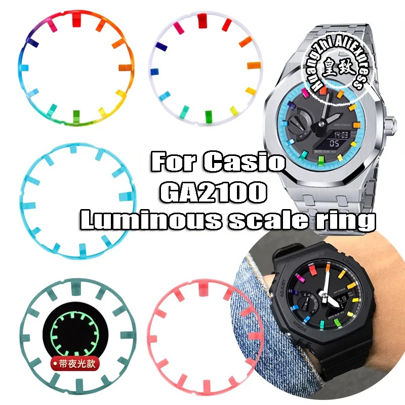 For Casio GA2100 2110 Luminous Hour Marker stainless steel Scale Ring ...
