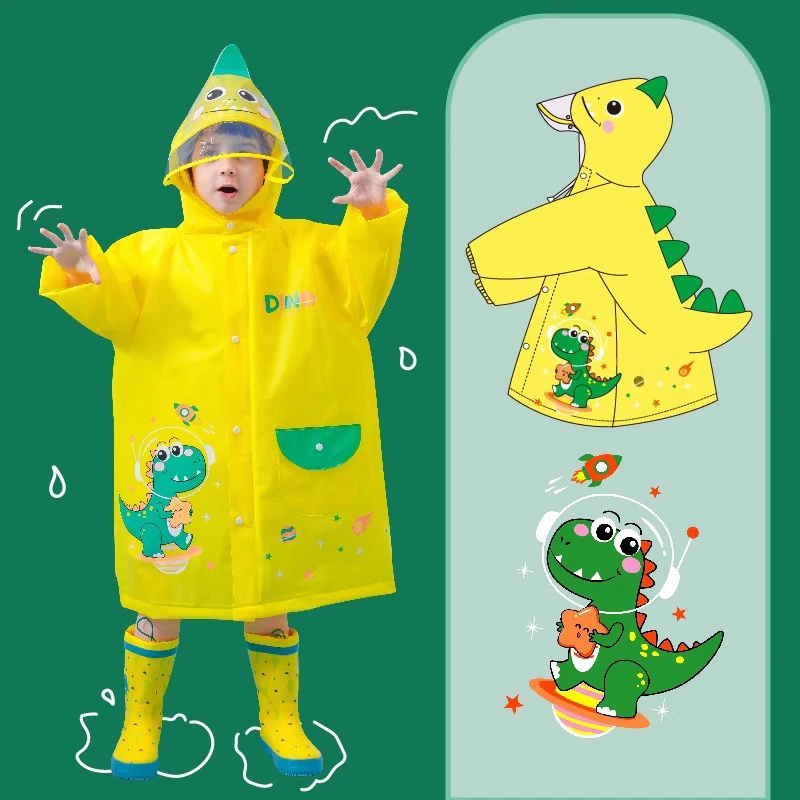 Kids-Cartoon-Dinosaur-Rain-Coat-Boys-And-Girls-Rain-Poncho-Windproof-Children-Raincoat-Student ...