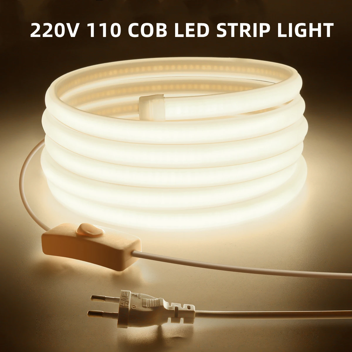 110V-220V-COB-LED-Strip-Lights-288LEDs-m-Flexible-Outdoor-Lamp-CRI-RA90 ...
