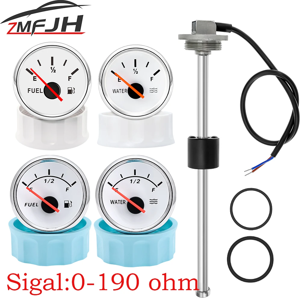 2 ''52Mm Auto Marine Boot Digitale Brandstoftank Niveau Gauge 0 190Ω ...