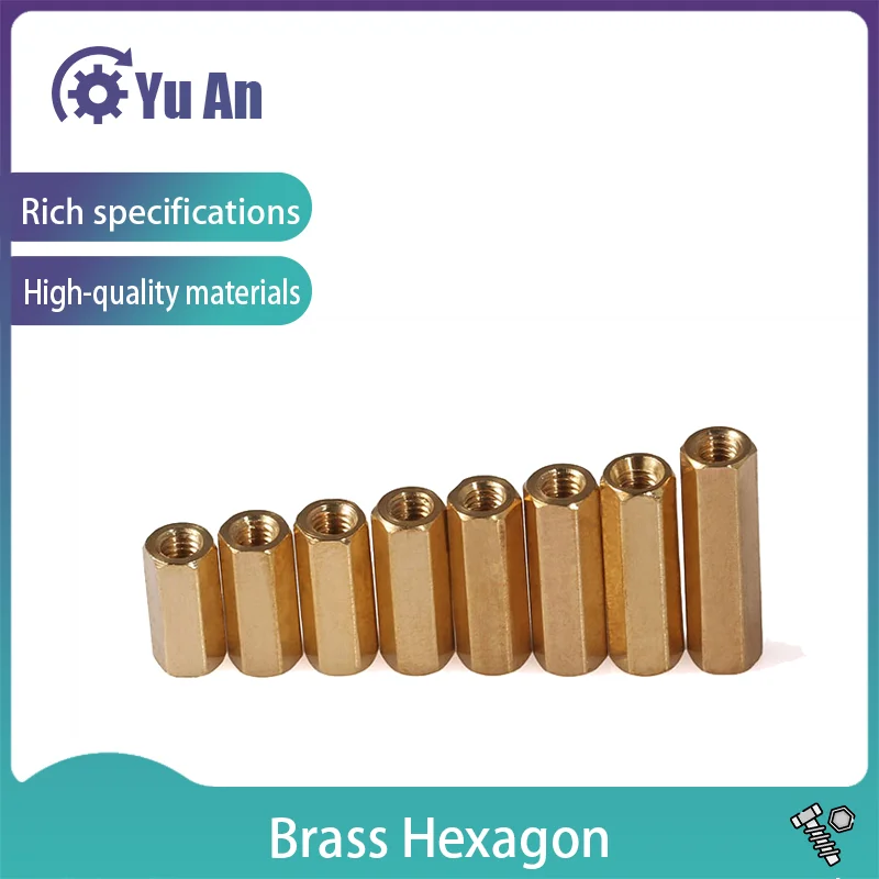 Double-pass Brass Hexagon Column Internal Thread Hollow Copper Stud ...