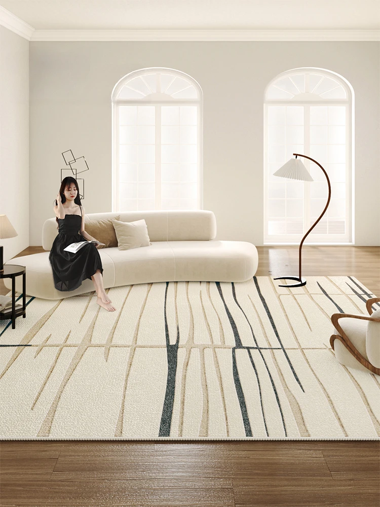 Beige-Abstract-Art-Carpet-Luxury-Large-Area-Living-Room-Decorative ...