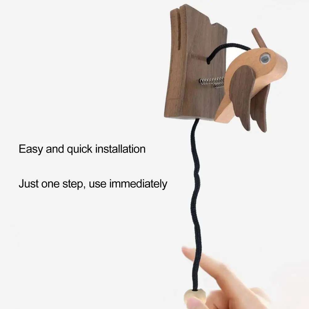 Woodpecker-Knocker-Doorbell-with-Pull-Rope-Vintage-Bird-Loud-Sound-Wood ...