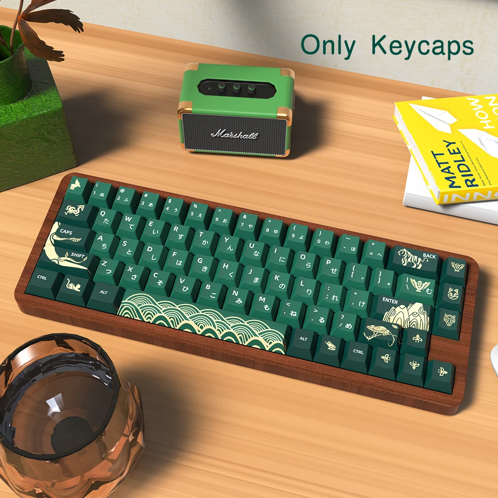 Animal-Forest-Green-Color-Keycaps-Cherry-Profile-For-RK61-GK61-64-67-68 ...