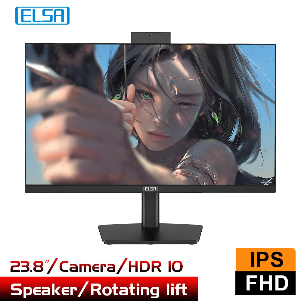 Elsa 24 Polegada monitor alto-falante câmera elevador rotativo lcd ...