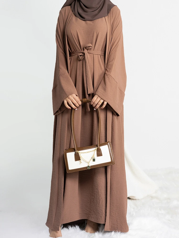 Abaya ouverte pour femmes, ensemble musulman assressenti, Kimono ...