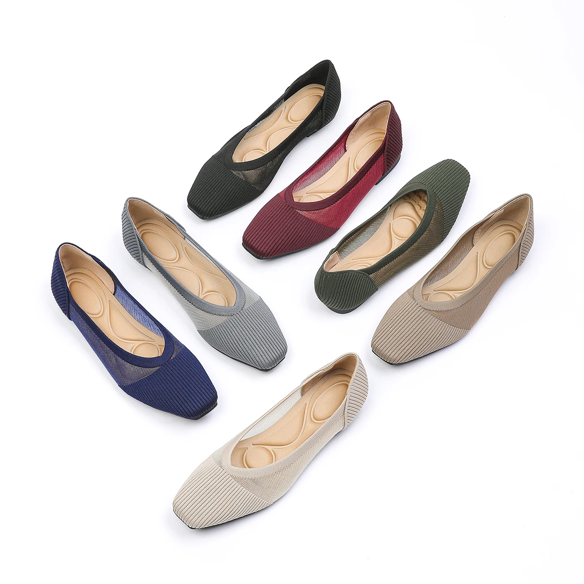 Flat Shoes Summer Womens Mesh Breathable Anti Slip Rubber Sole
