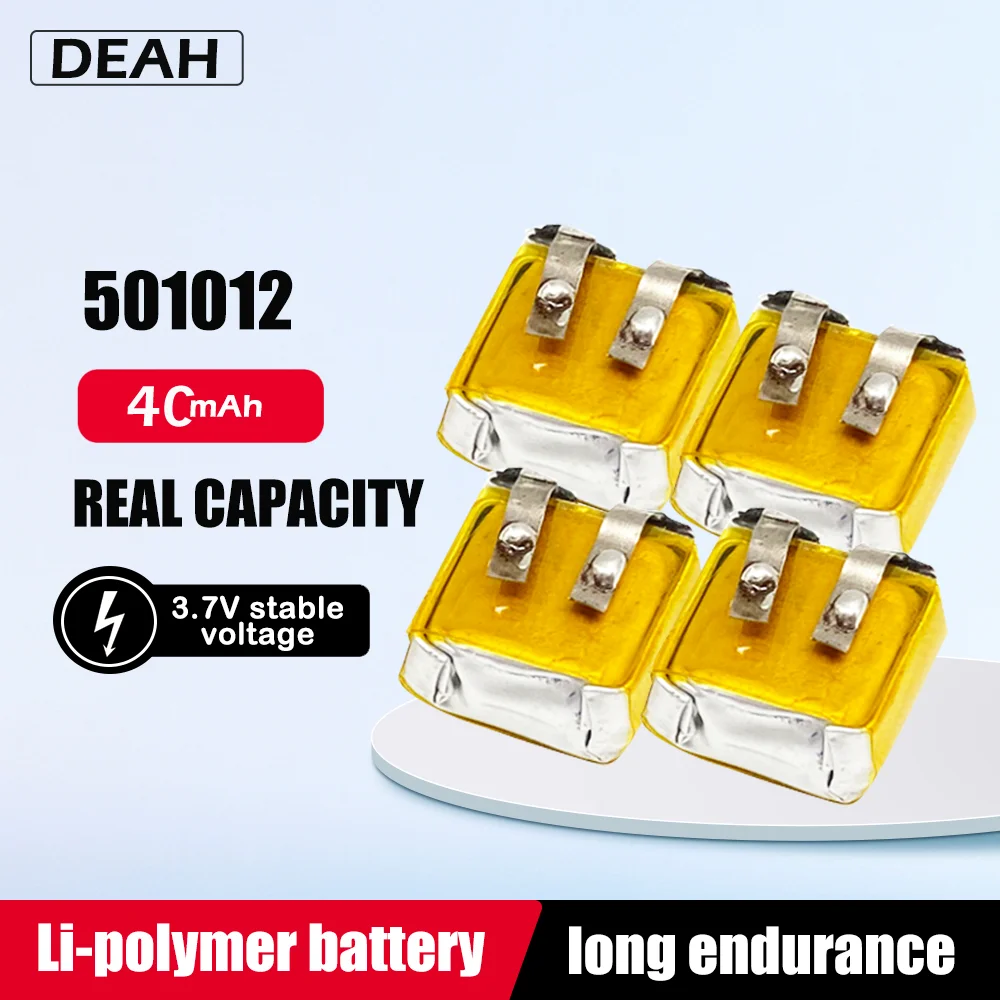 501012 40mAh 3.7V Lithium Polymer Rechargeable Battery for TWS ...