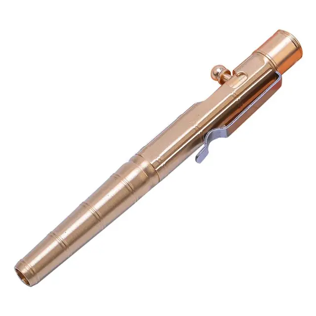 Handmade Brass Gel Pen Retro Bamboo Node Bolt Type Pen Military Bolt ...