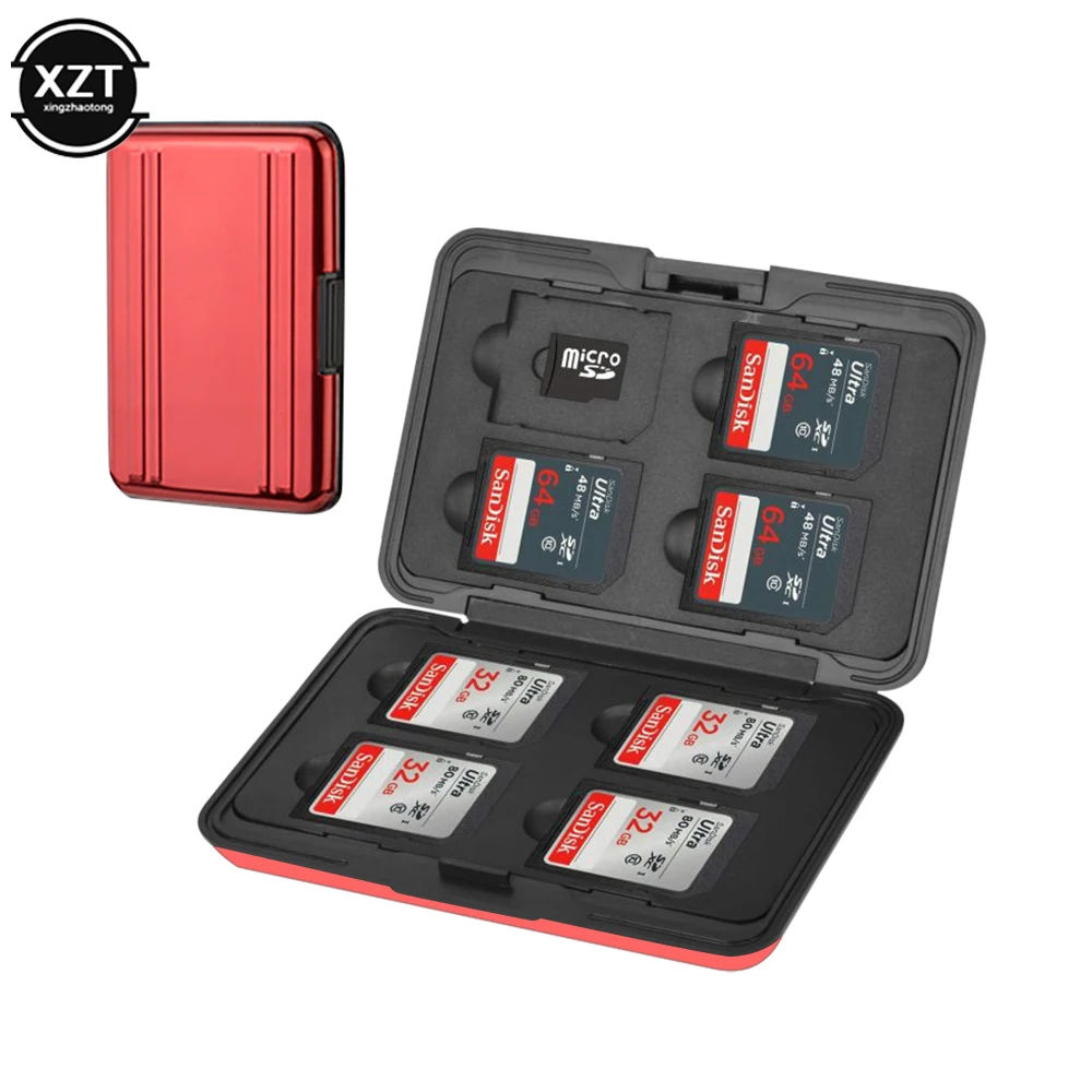 Silver Micro SD Card Holder SDXC Storage Holder Memory Card Case ...