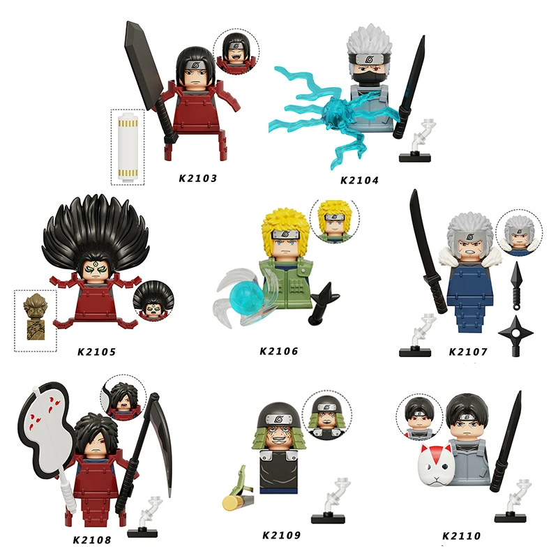 MOC Narutos Mini Anime Action Figures Uchiha Itachi Madara Sarutobi ...