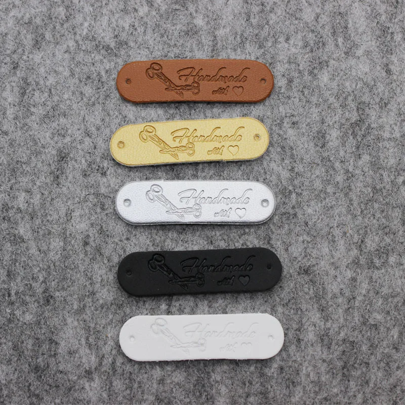 Leather Tags, personalized tags, knit labels, Custom Name, Knitting ...