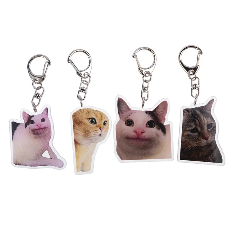 Kawaii Adorable Cat Keychain Acrylic Animal Key Holder For Friends ...