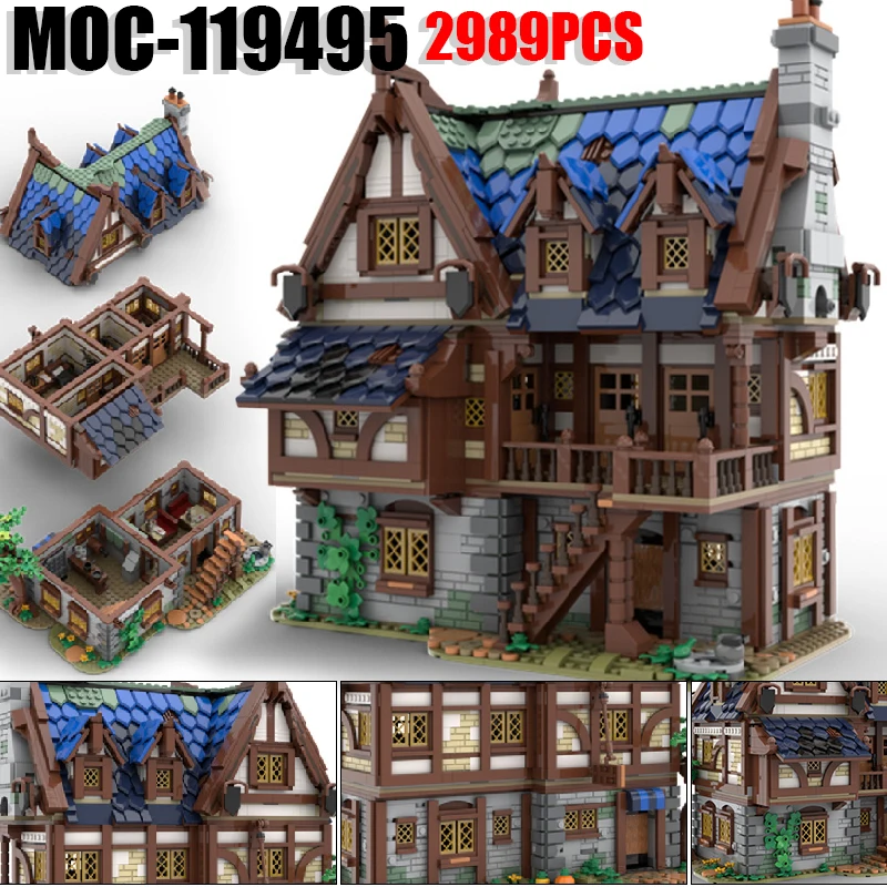MOC Medieval Castle Burg Taverns Building Blocks Middle Age Hotels ...