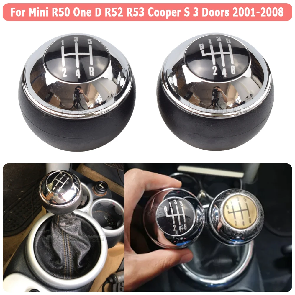 5/6 Speed Car Gear Shift Knob Shifter Lever Hand Ball For Mini R50 One ...