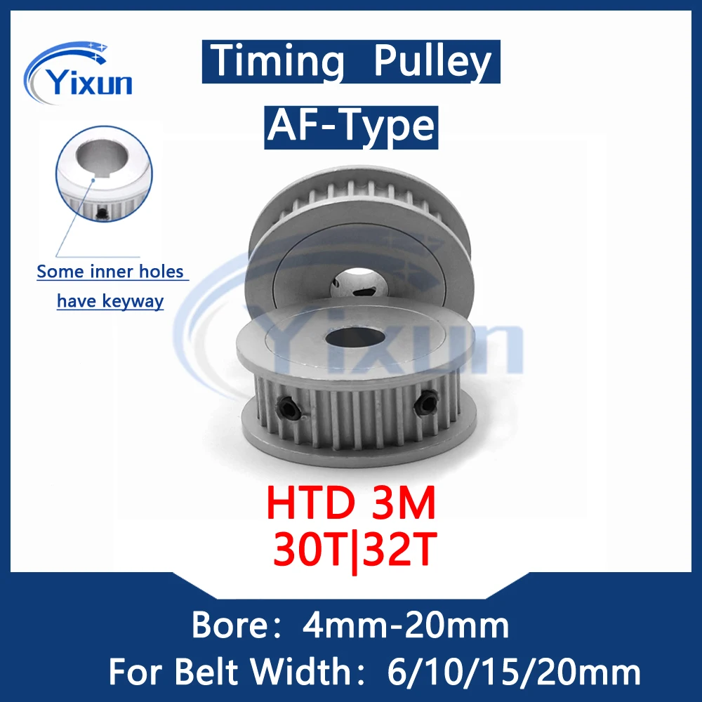 HTD 3M Timing Pulley 30T 32 Teeth Bore 4mm-20mm For Belt Width 6/10/15 ...