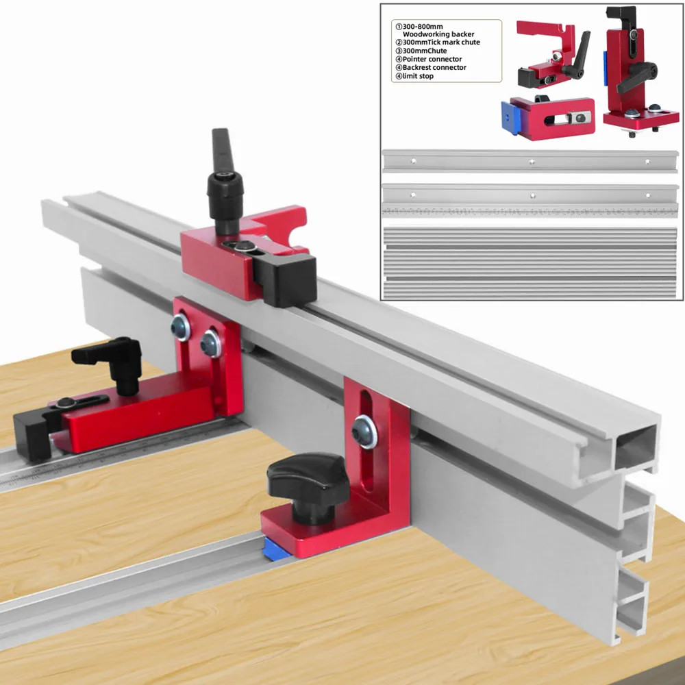 Woodworking-Aluminium-Profile-Fence-Kit-75-Type-Miter-Track-Backer-W ...