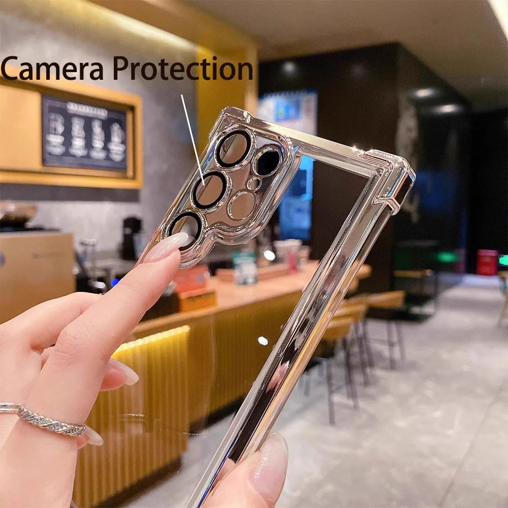 Luxury Clear Plating Shockproof Phone Case - Hard Armor Cover for S20 ...