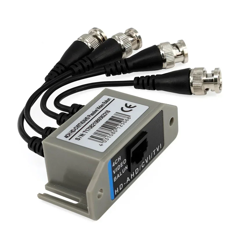 Cctv Video Balun 2-Pack 4-Channel CCTV BNC Video Balun Transceivers ...