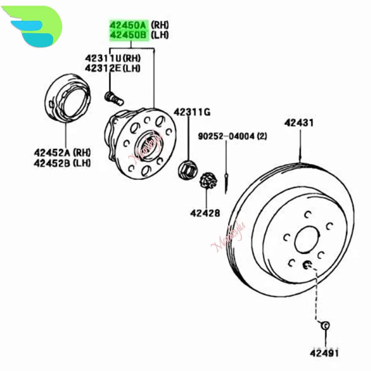 42410-50010 42410-50020 4241050010 4241050020 Rear Wheel Bearing and ...