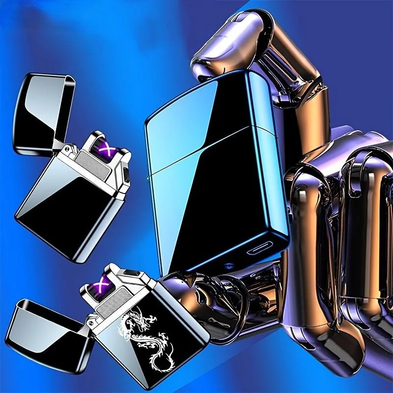 New-Mini-Metal-Electronic-Lighter-Dual-Plasma-Arc-USB-Lighter ...
