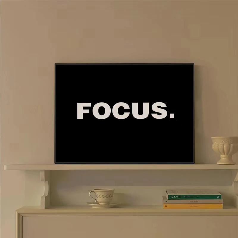 Nordic Ins Style Black And White Simple Modern English FOCUS Wall Art ...