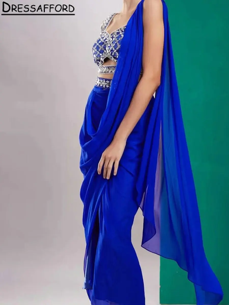 Royal-Blue-Spaghetti-Strap-Ribbons-Indian-Dubai-Evening-Dresses-Two ...