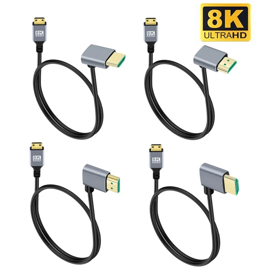8K-Micro-HD-Mini-HD-Cable-90-Degree-UP-DOWN-LEFT-RIGHT-Angle-Ultra-thin ...