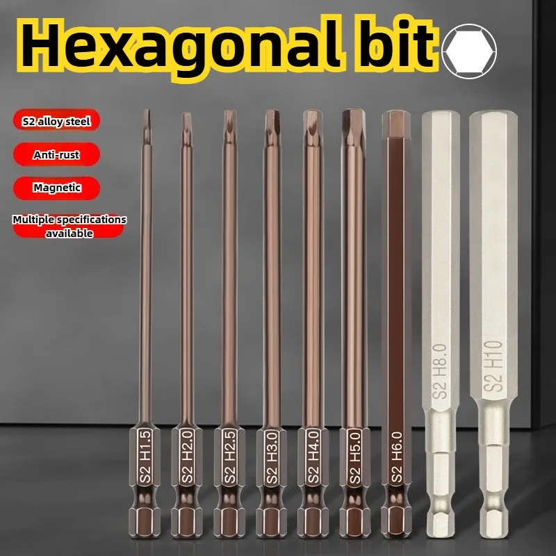 Hex Screwdriver Set S2 Steel Magnetic Bit 1 4 Shank H1 5 8 Inner ...