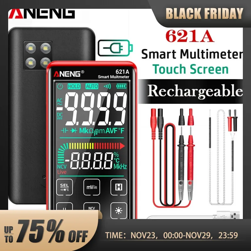 ANENG-mult-metro-Digital-inteligente-621A-probador-de-Transistor-con-pantalla-t-ctil-rango-autom ...