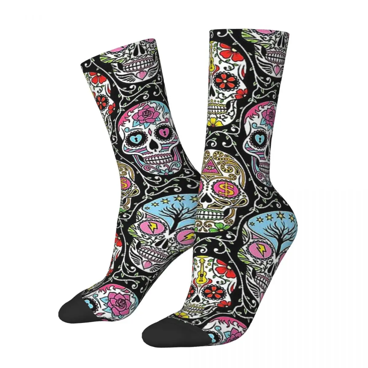 Funny-Happy-Men-s-Socks-Mexican-Skull-Vintage-Harajuku-Skeleton-Skull ...