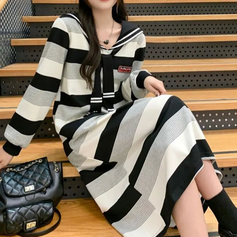 Elegante-estampado-a-rayas-para-mujer-ropa-suelta-estilo-Preppy ...