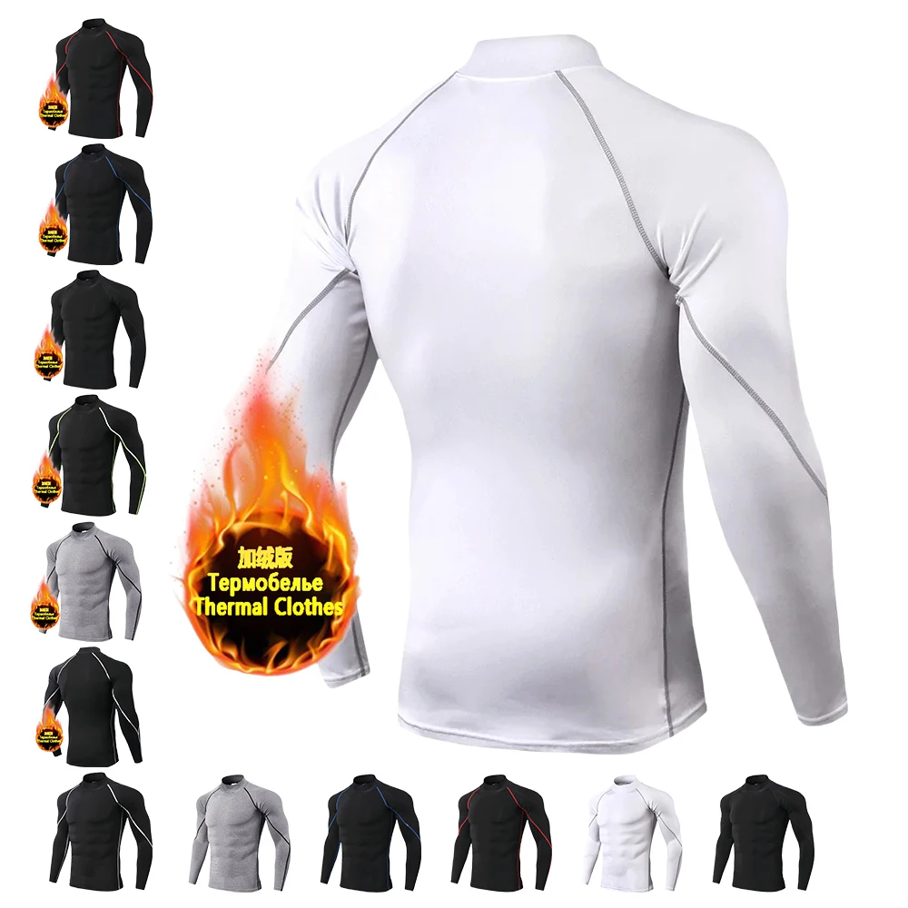 Winter-Men-s-Warmth-Thickened-High-Collar-Long-Sleeve-T-shirt-Warm ...