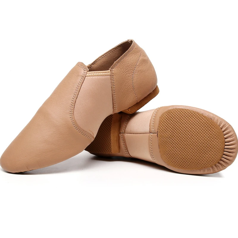 Genuine Leather Jazz Dance Shoes For Girls Brown Black Anti-Slip Jazz ...
