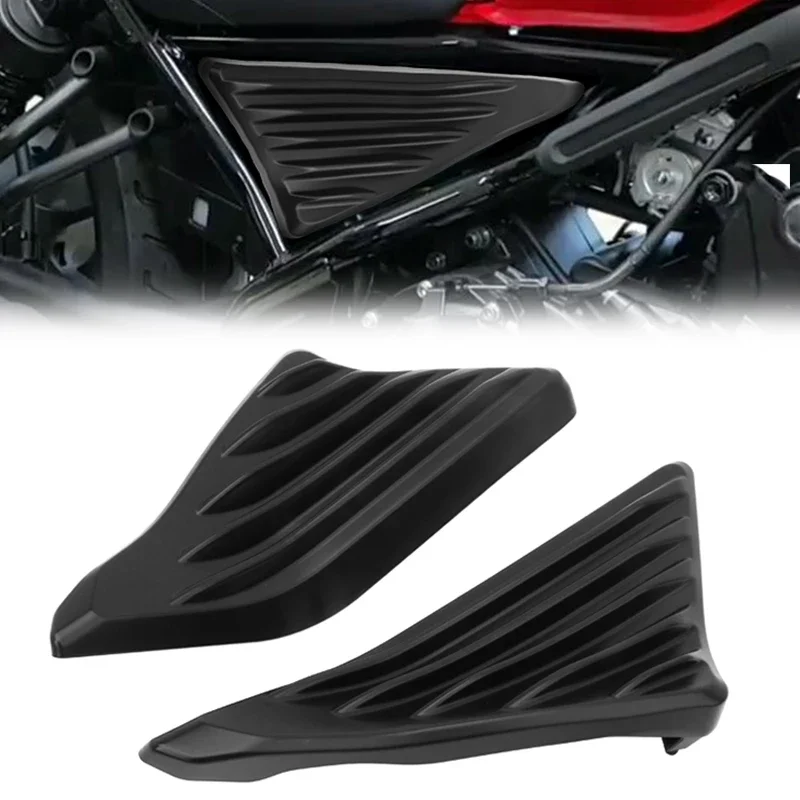 Left-Right-Motorcycle-Side-Frame-Cover-Black-Panel-Engine-Fairing-For ...