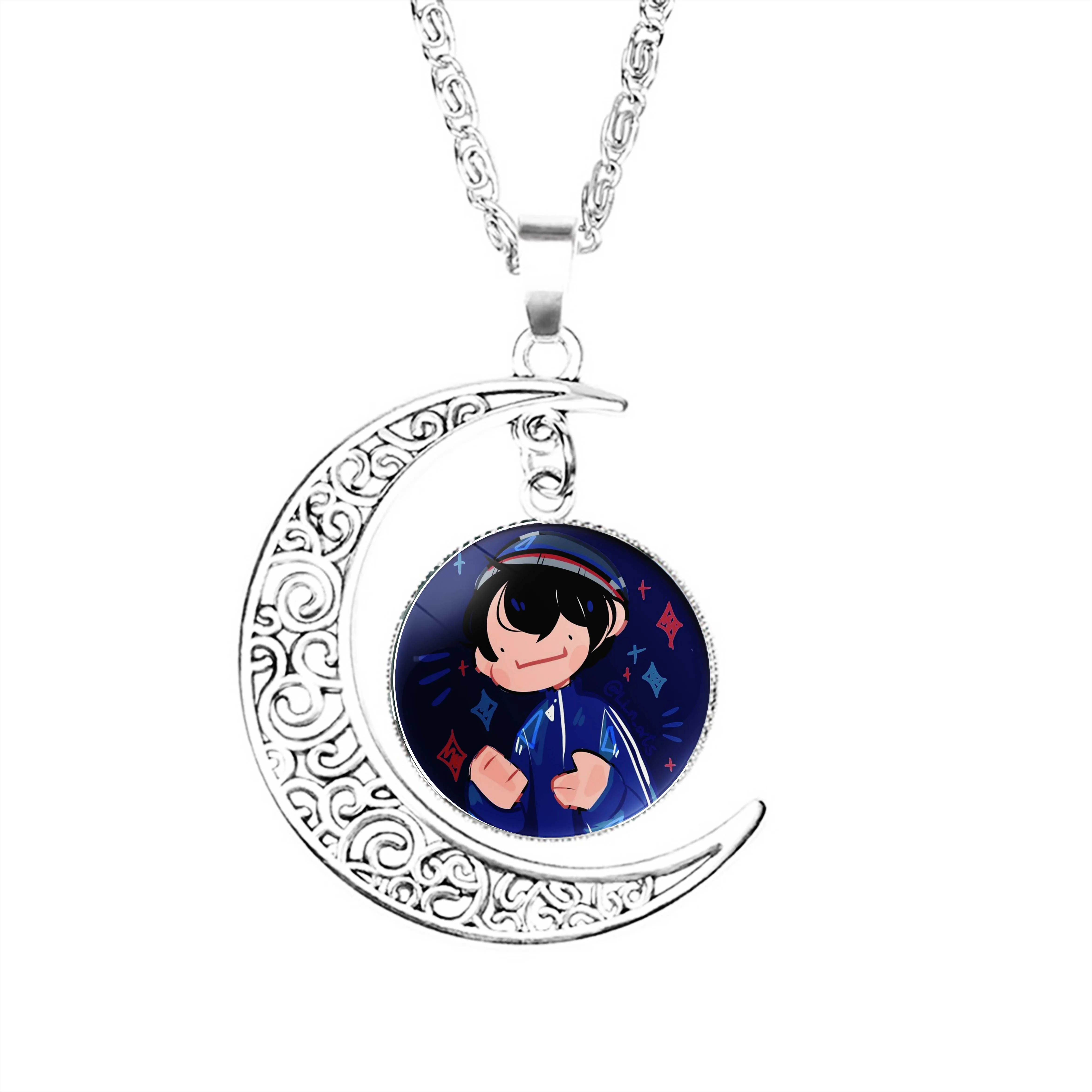 Quackity-Doodle-Moon-Necklace-Chain-Charm-Men-Stainless-Steel-Dome-Lady ...